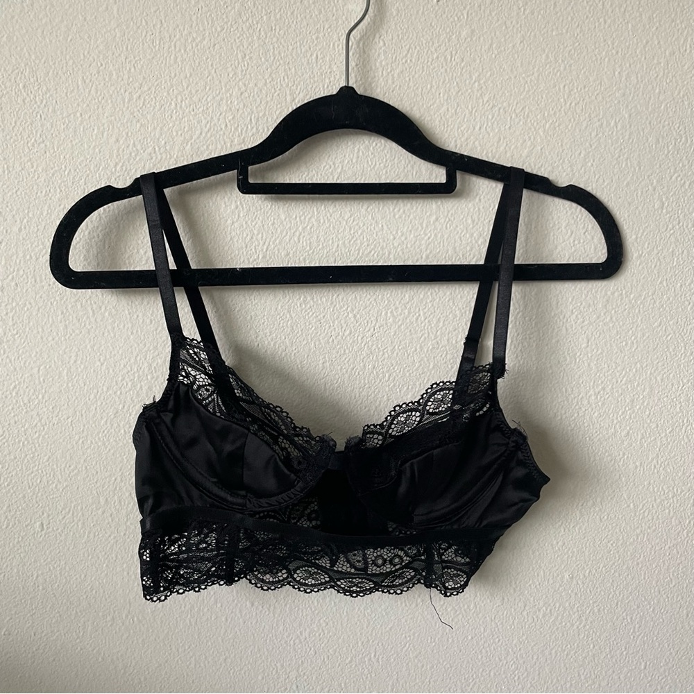 Princess Polly Skylar Bralette Black Lace Bra - Gem